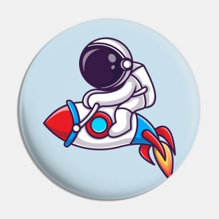 Astronaut Riding Dragon Cartoon Pins and Buttons for Sale | TeePublic