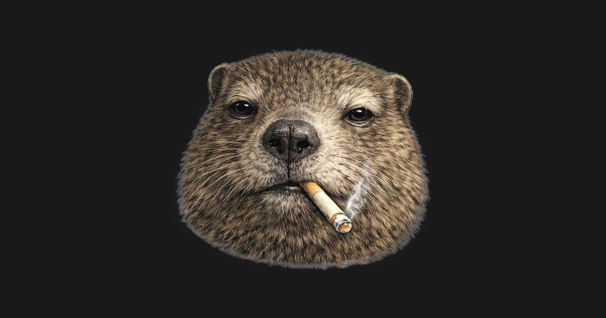 Retro Funny Groundhog Smoking Cigarette Animal Marmot Lovers - Retro ...
