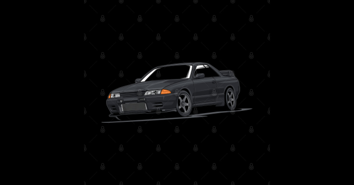 Skyline GT-R R32 (black) - Nissan Skyline Gtr - Posters and Art Prints ...