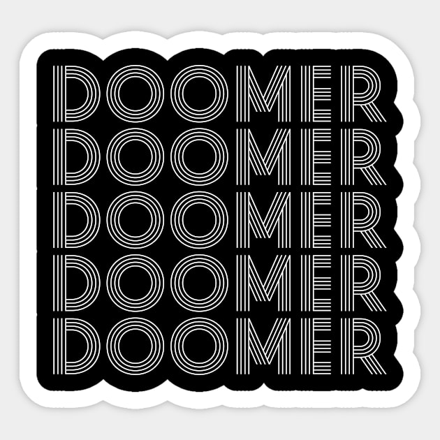 doomer text logo - Doomer - Sticker | TeePublic