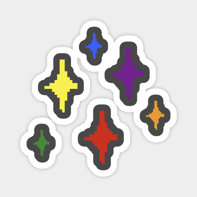 Rainbow Pride Sparkles Pixel Art - Aromantic - Magnet | TeePublic