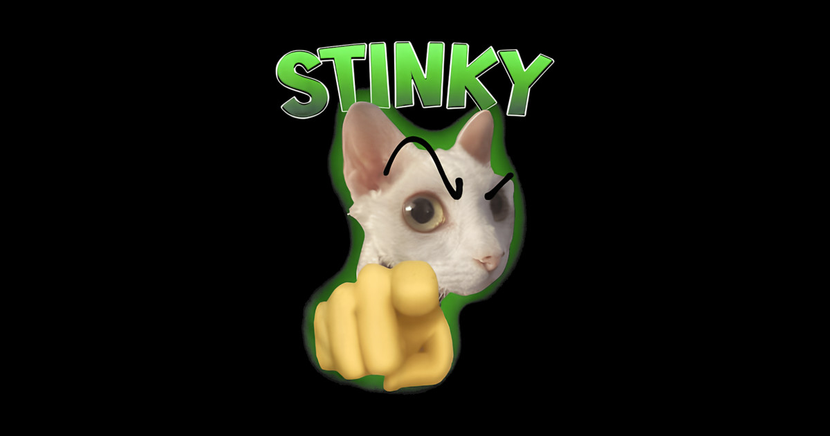 Stinky Cat & Meme Funny - Stinky Cat - Sticker | TeePublic
