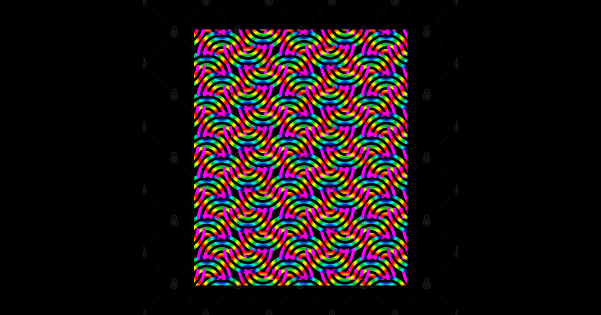 Rainbow Op-Art Pattern - Op Art - Sticker | TeePublic