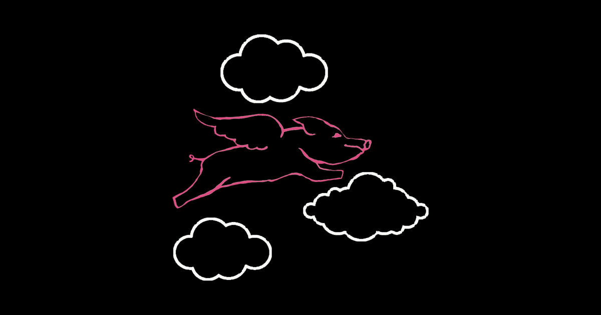 Flying Pig and Clouds - Flying Pig - Sticker | TeePublic
