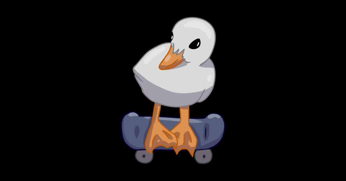 Skating Duck - Duck Funny - Sticker | TeePublic