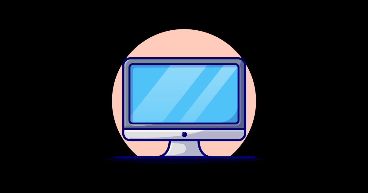 Computer Desktop Cartoon Vector Icon Illustration - Computer - Sticker ...