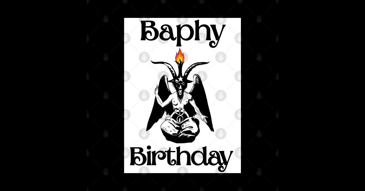 Satanic Birthday Card - Satanic - Sticker | TeePublic