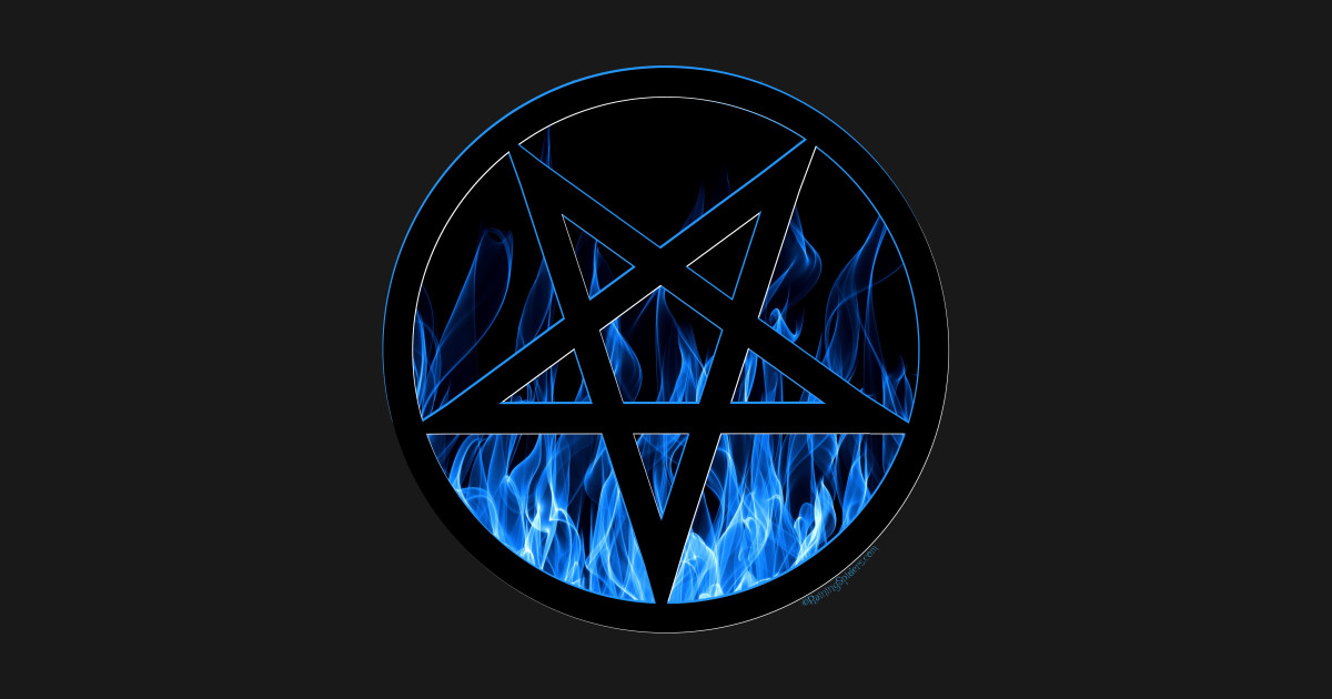 Blue Flames of Hell - Pentagram! - Pentagram - T-Shirt | TeePublic