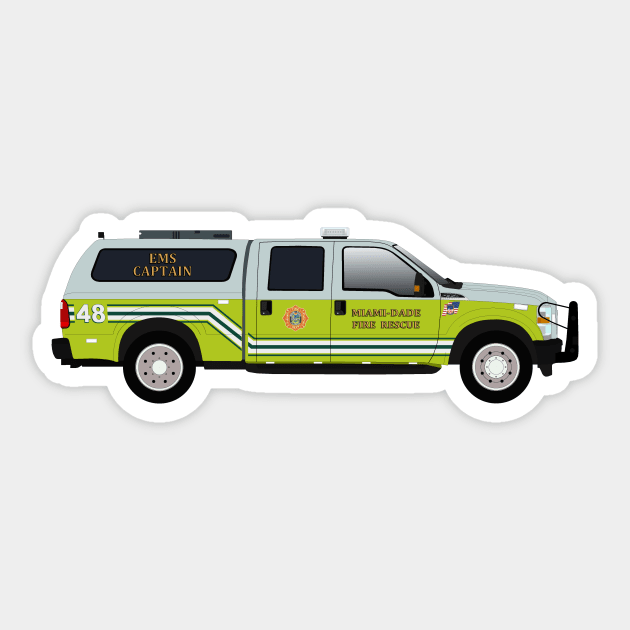 Miami Dade Fire Rescue EMS captain - Miami Dade Ems Captain - Sticker ...