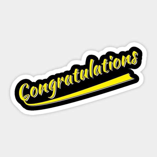 Congratulations typographic design - Congratulations - Sticker | TeePublic