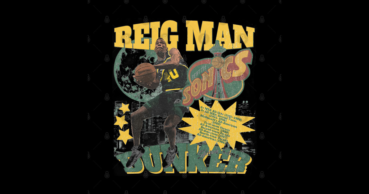 Shawn Kemp Reign Man - Shawn Kemp - Sticker | TeePublic