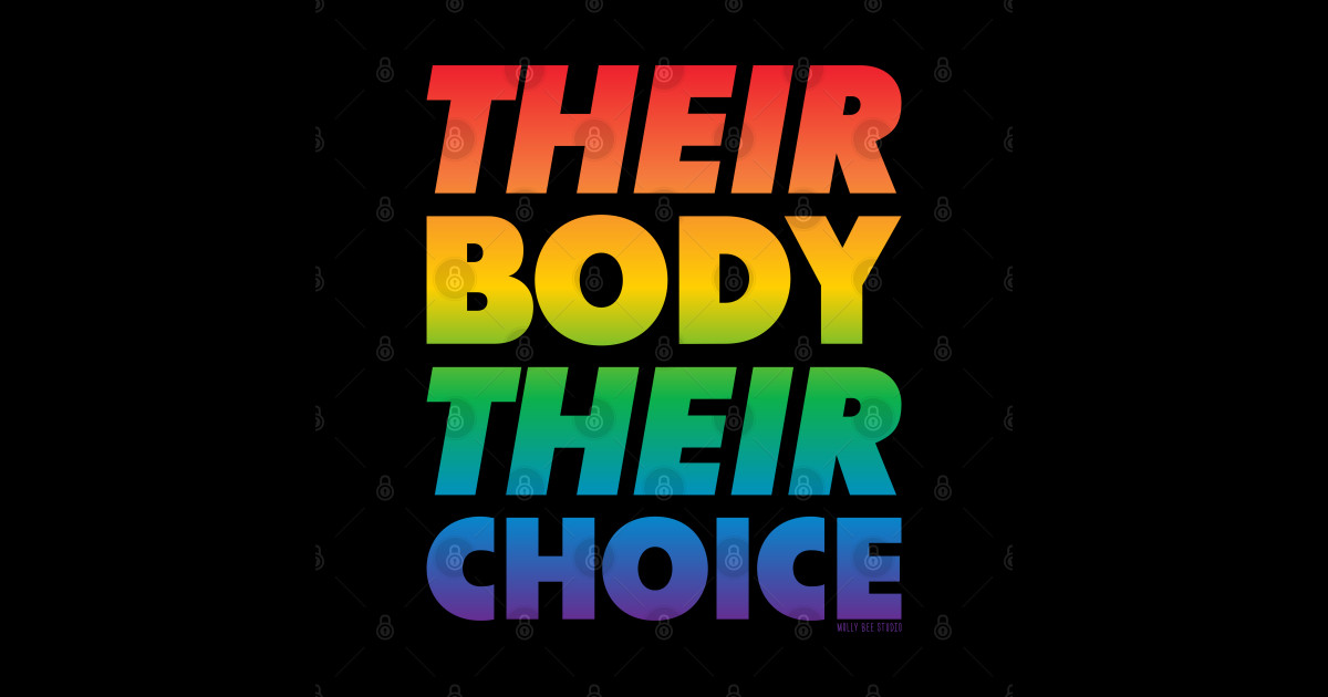 Their Body Their Choice - Rainbow Pride Flag - Pro Choice - Sticker ...