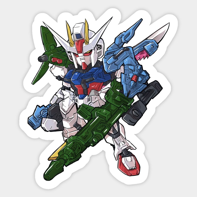 Perfect Strike Gundam Deform - Gundam - Sticker | TeePublic