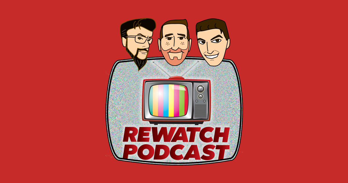 Rewatch Podcast Logo with Host Faces - Podcast - T-Shirt | TeePublic
