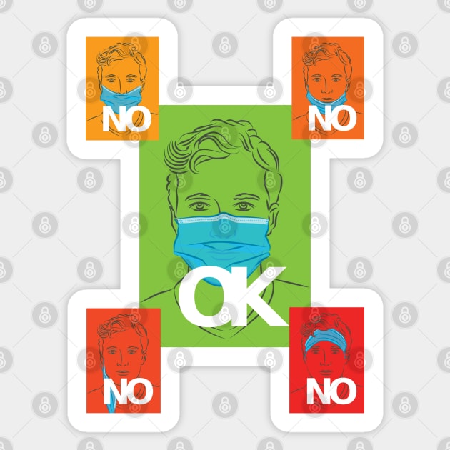 How To Wear A Face Mask - How To Wear A Face Mask - Sticker | TeePublic