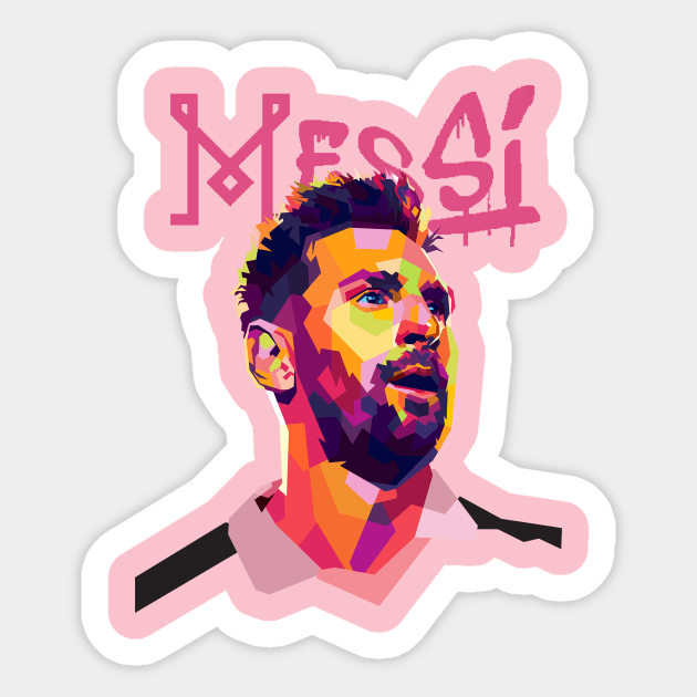 Lionel Messi Inter Miami WPAP - Lionel Messi - Sticker | TeePublic