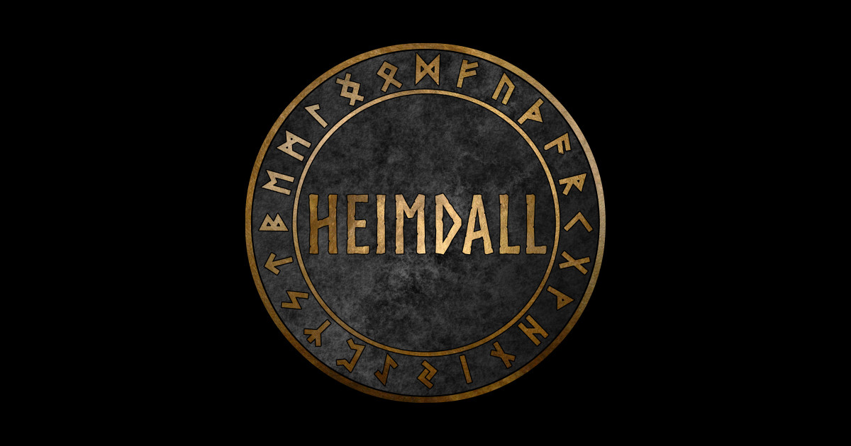 Heimdall Norse God with Viking Runes - Heimdall - Posters and Art ...