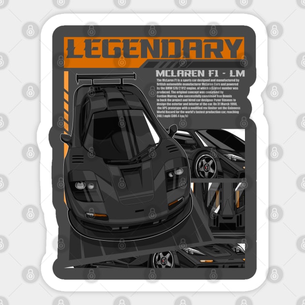 MCLAREN F1 LM -BLACK - Mclaren F1 - Sticker | TeePublic