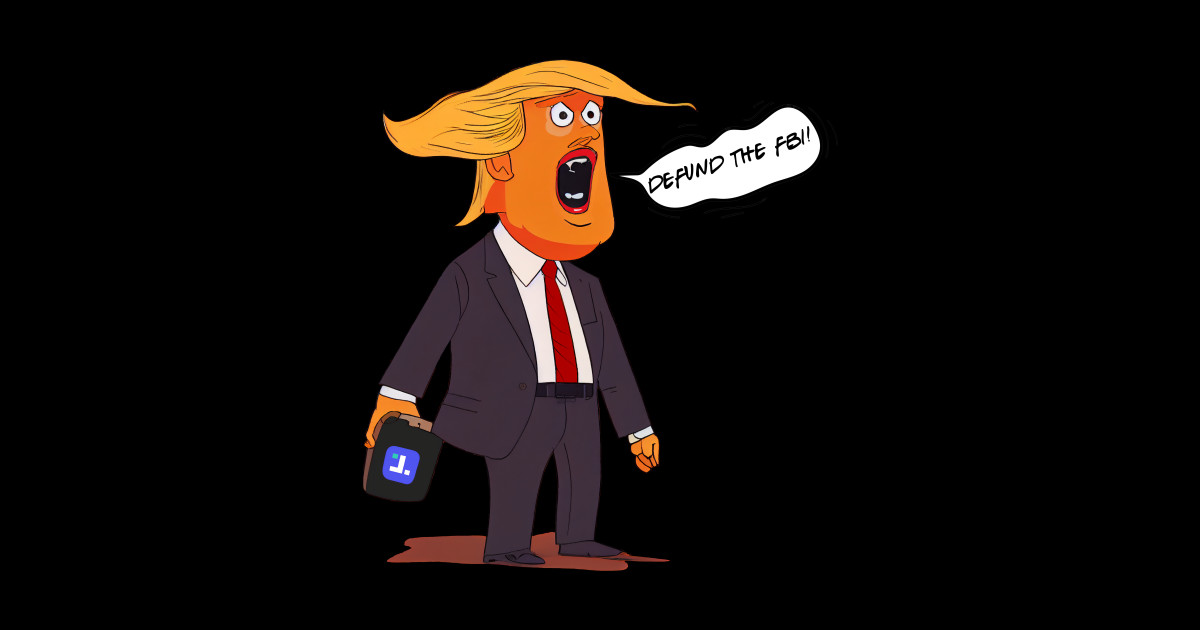 Trump, Defund the FBI cartoon - Defund The Fbi - Sticker | TeePublic