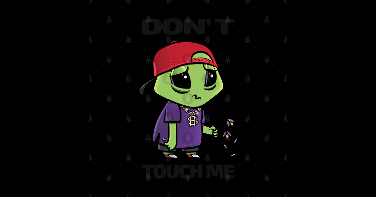 Sad Alien Character Don't Touch Me - Alien - Sticker | TeePublic