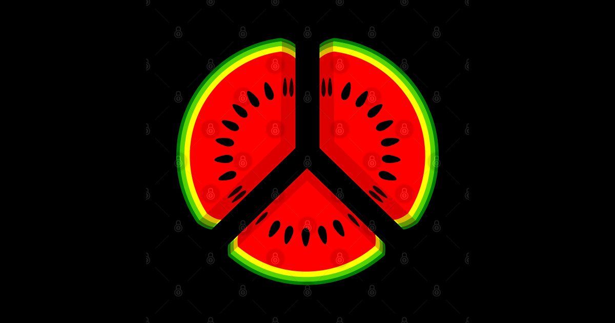 Watermelon Peace - Peace Symbol - Posters and Art Prints | TeePublic
