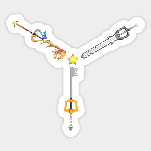 Destiny Trio Keyblades - Kingdom Hearts - Sticker | TeePublic