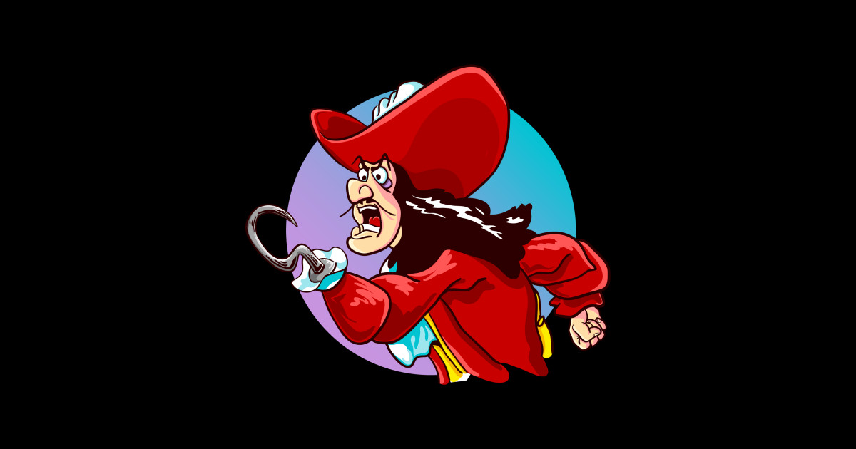 Captain Hook's Rage - Captain Hook - Sticker | TeePublic
