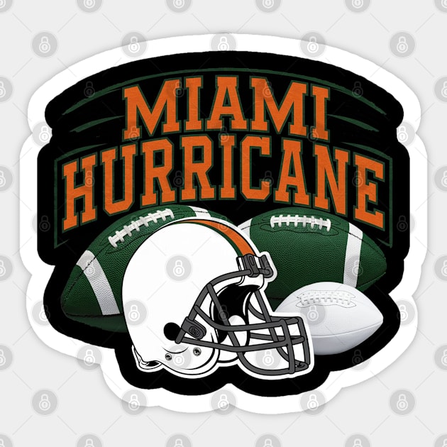 MIAMI HURRICANE - BALLS AND HELMET - Miami Hurricane - Sticker | TeePublic