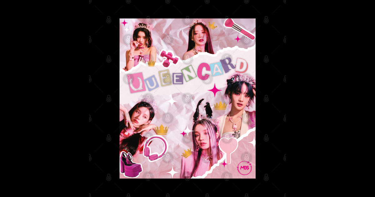 collage design of (g)idle in the queencard era - Kpop Merch - Sticker ...