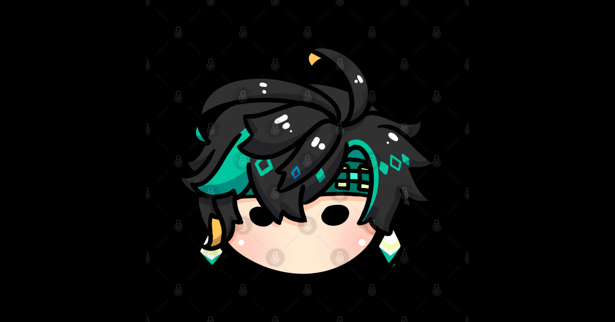 Kinich chibi head genshin impact Morcaworks - Kinich - Sticker | TeePublic