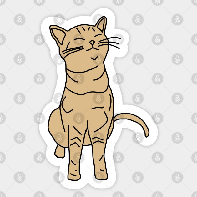 Cute Cat Minimal Line Drawing - Cat - Sticker | TeePublic