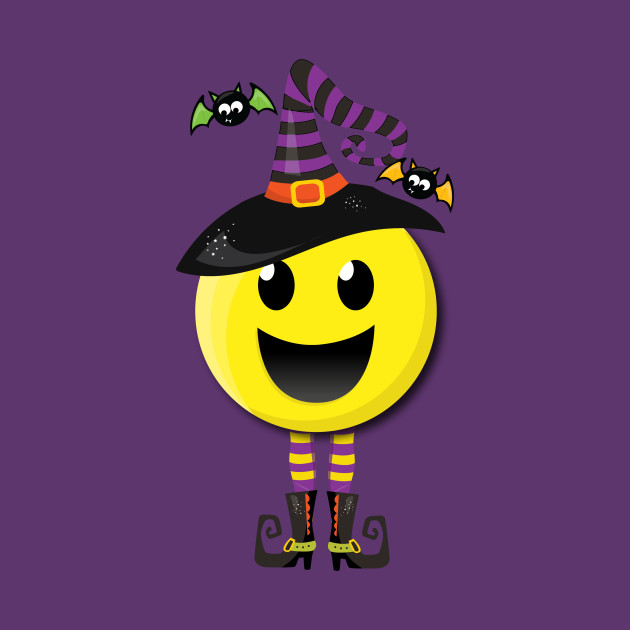 Emoji Creepy Happy Witch Halloween T-Shirt - Emoji - Long Sleeve T ...