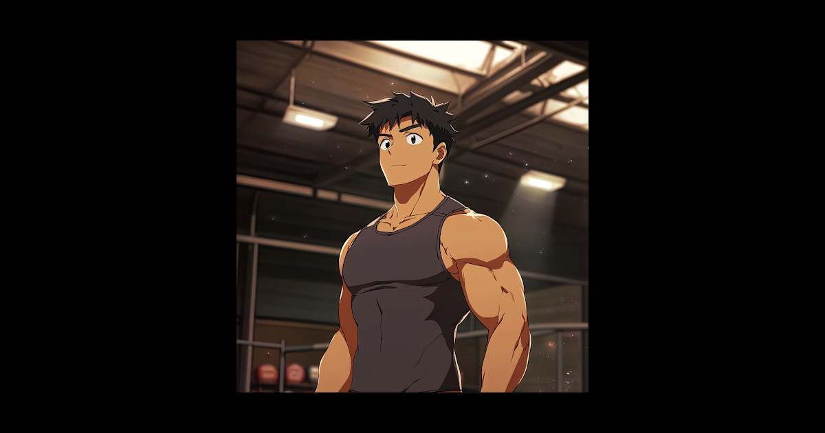Bodybuilder | Anime style - Bodybuilder - Sticker | TeePublic