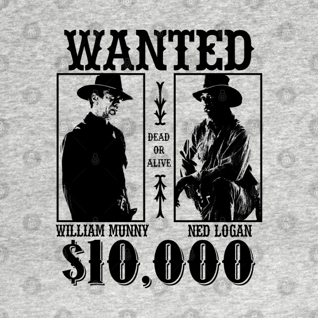 Wanted Poster From Unforgiven - Morgan Freeman - T-Shirt