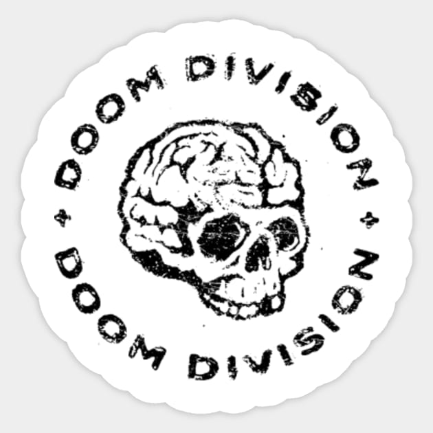 doom division black print - Skull Art Design - Sticker | TeePublic