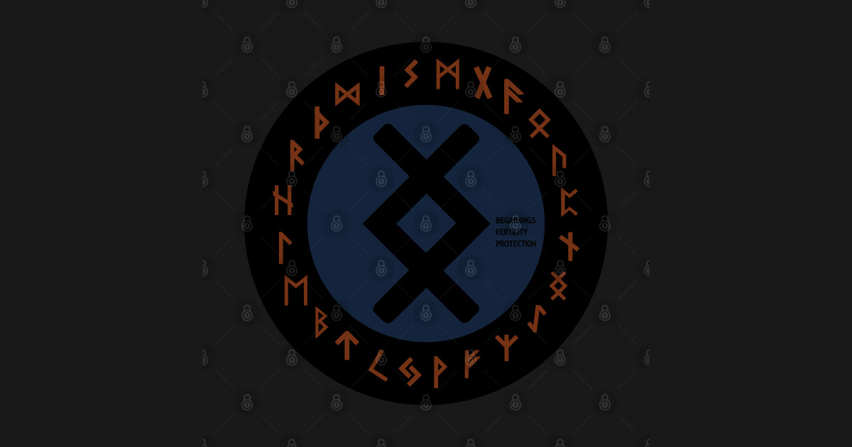 Blue Inguz Futhark Rune Symbol - Symbols - T-Shirt | TeePublic