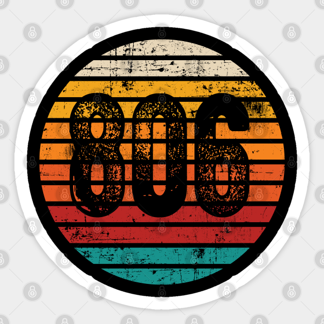 Distressed Vintage Sunset 806 Area Code - 806 Area Code - Sticker ...