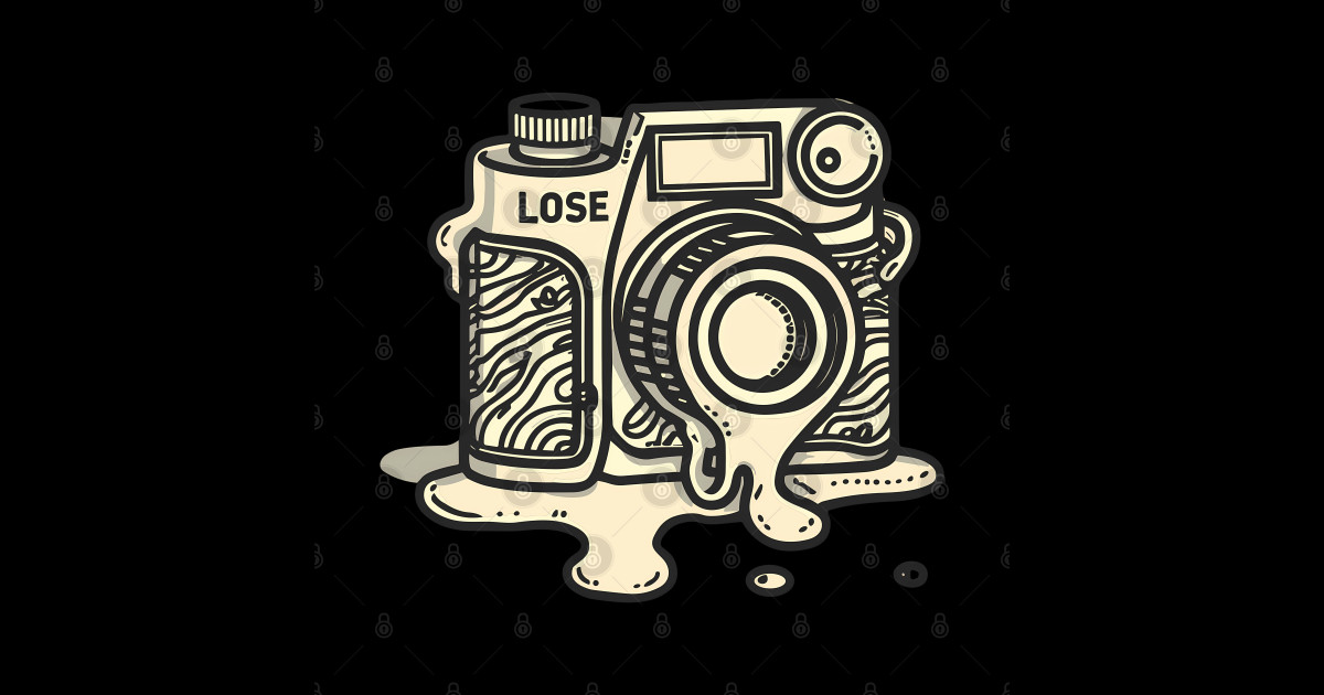 Melting line art drawing of a vintage camera - Vintage Camera - Posters ...
