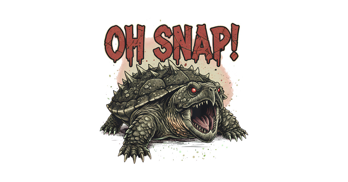 Oh Snap Scary Snapping Turtle Monster - Snapping Turtle - T-Shirt ...