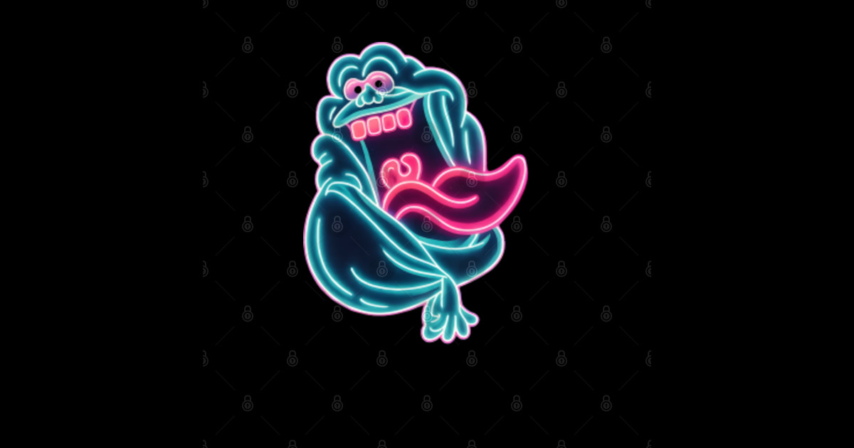 Slimer Neon - Neon Ghost - Sticker | TeePublic