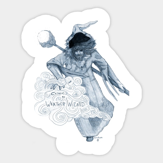 Cedric, the Weather Wizard - Wizard - Sticker | TeePublic