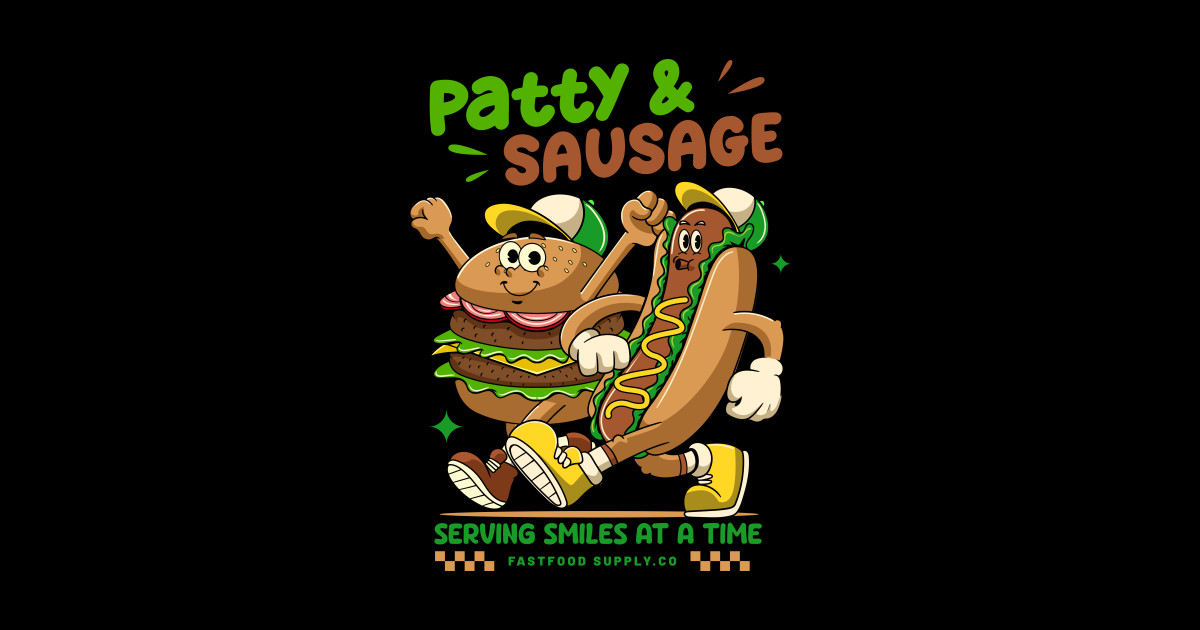 Patty and Sausage - Light - Patty And Sausage Light - Sticker | TeePublic
