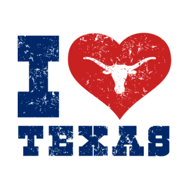 I Love Texas Longhorn Design Art - I Love Texas - T-Shirt | TeePublic