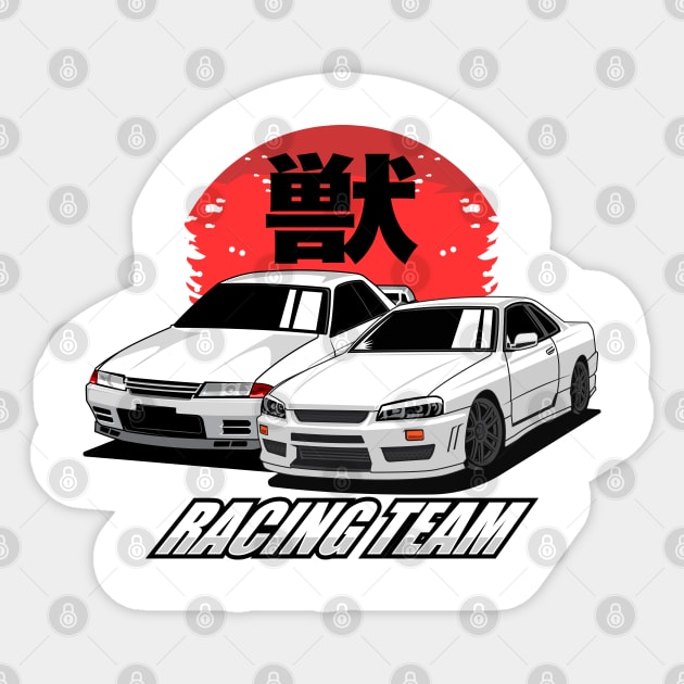R32 & R34 Skyline - Racing Team - Nissan Gtr - Sticker | TeePublic