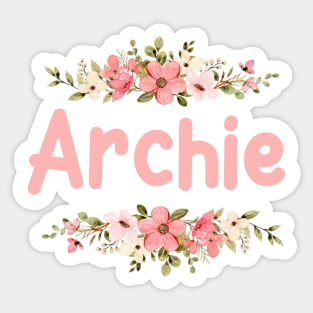 Flower Border Archie Name Label Stickers for Sale | TeePublic