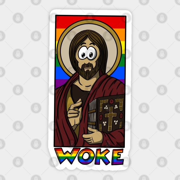 Woke Jesus - Rainbow - Woke - Sticker | TeePublic
