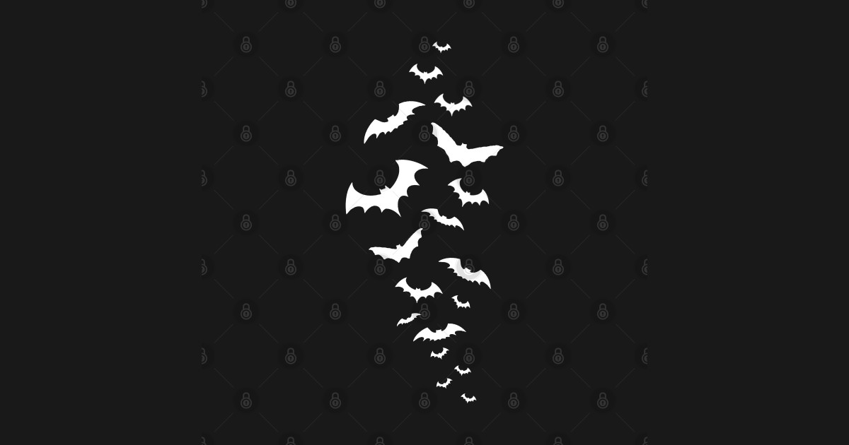 Flock of Bats (White) - Halloween - T-Shirt | TeePublic