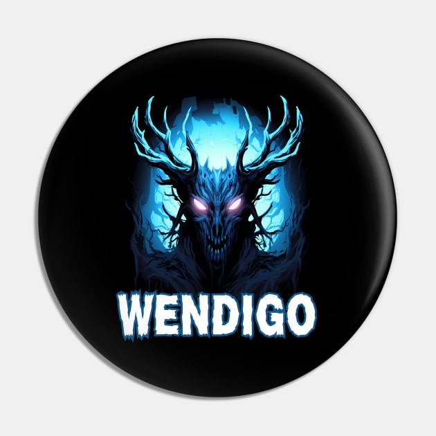 Wendigo Cryptid Encounter Horror Art Print Wendigo Pin Teepublic