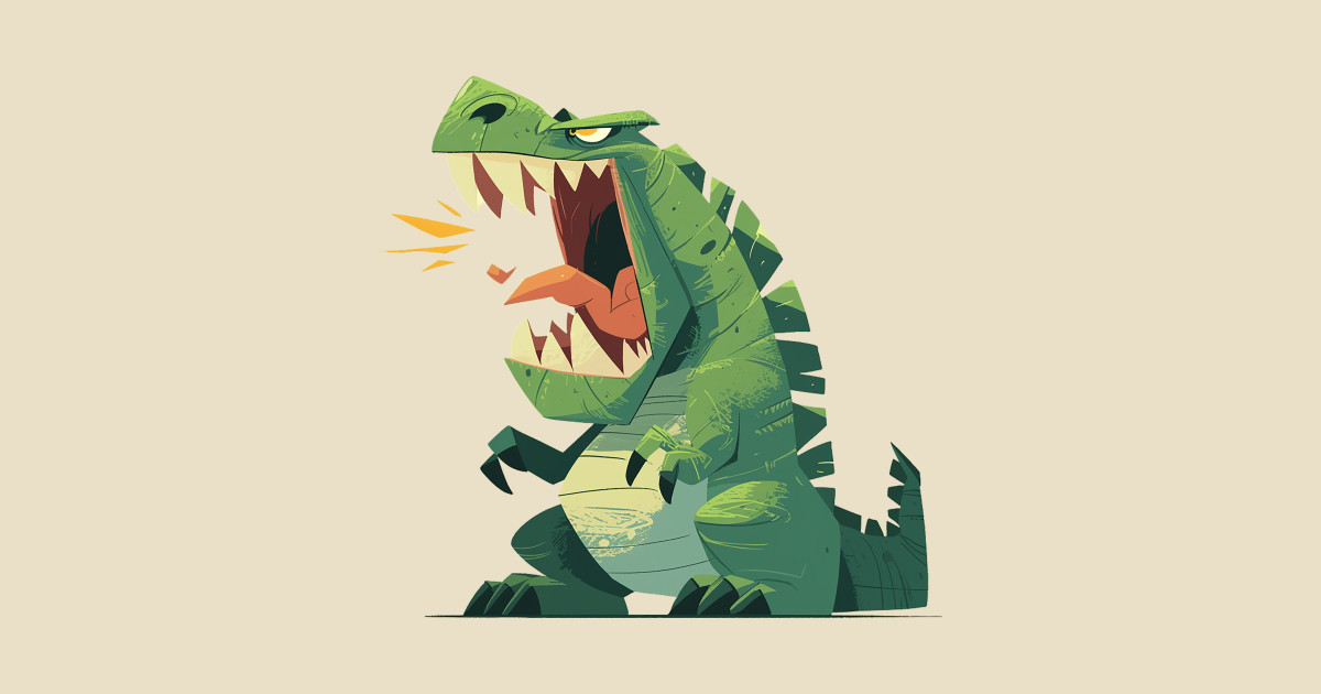 angry dinosaur - Angry Dinosaur - T-Shirt | TeePublic