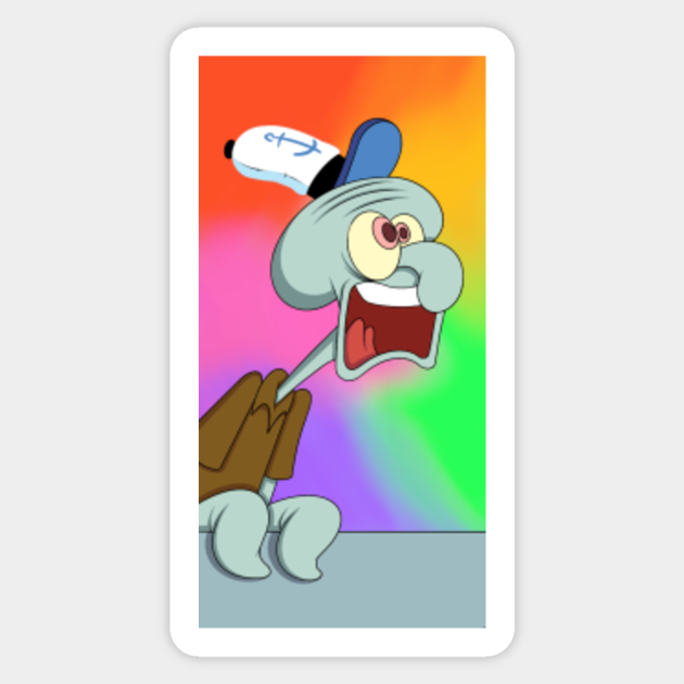 screaming squidward - Spongebob - Sticker | TeePublic